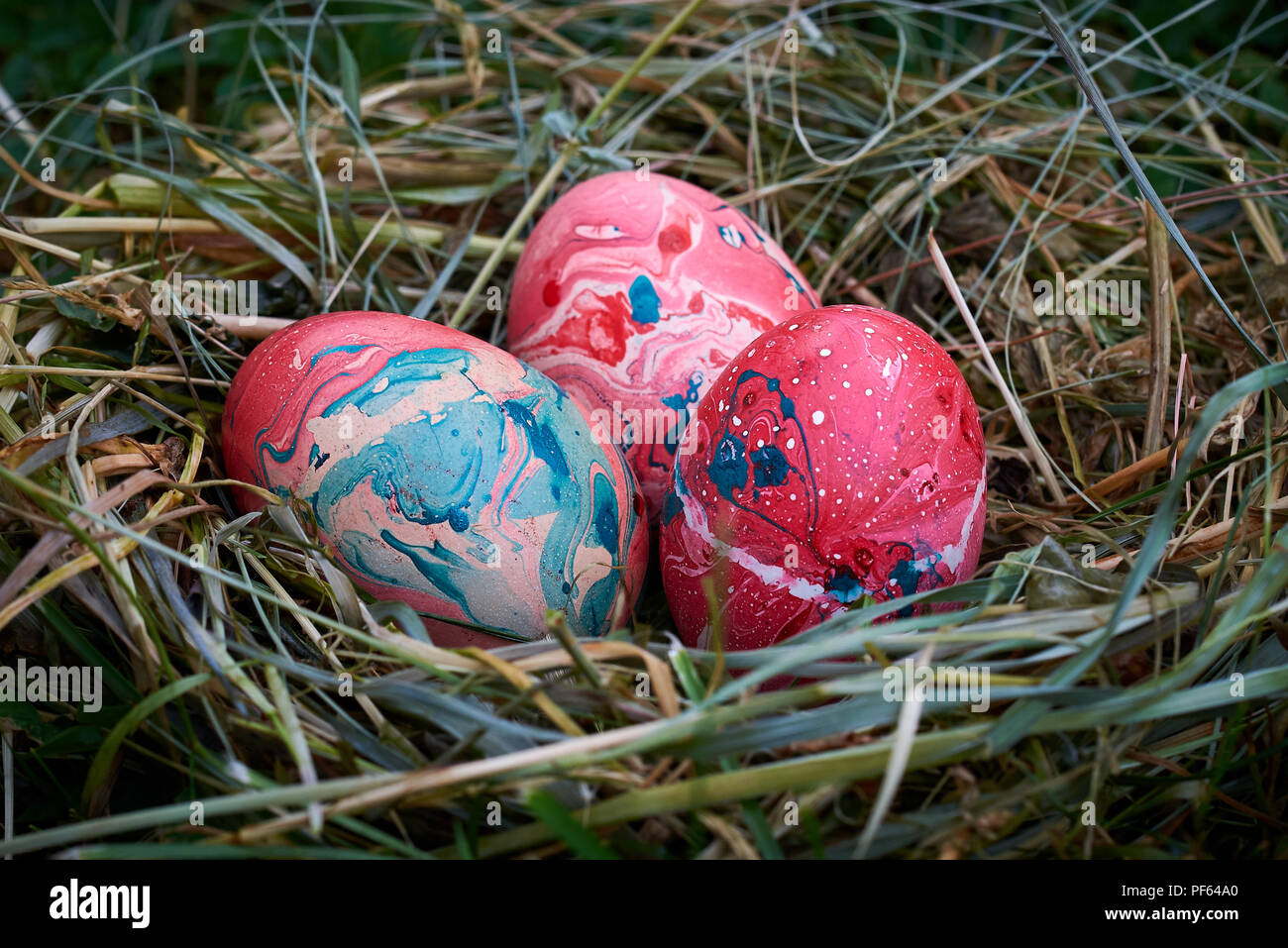 Marmorate Easter eggs Stock Photo - Alamy
