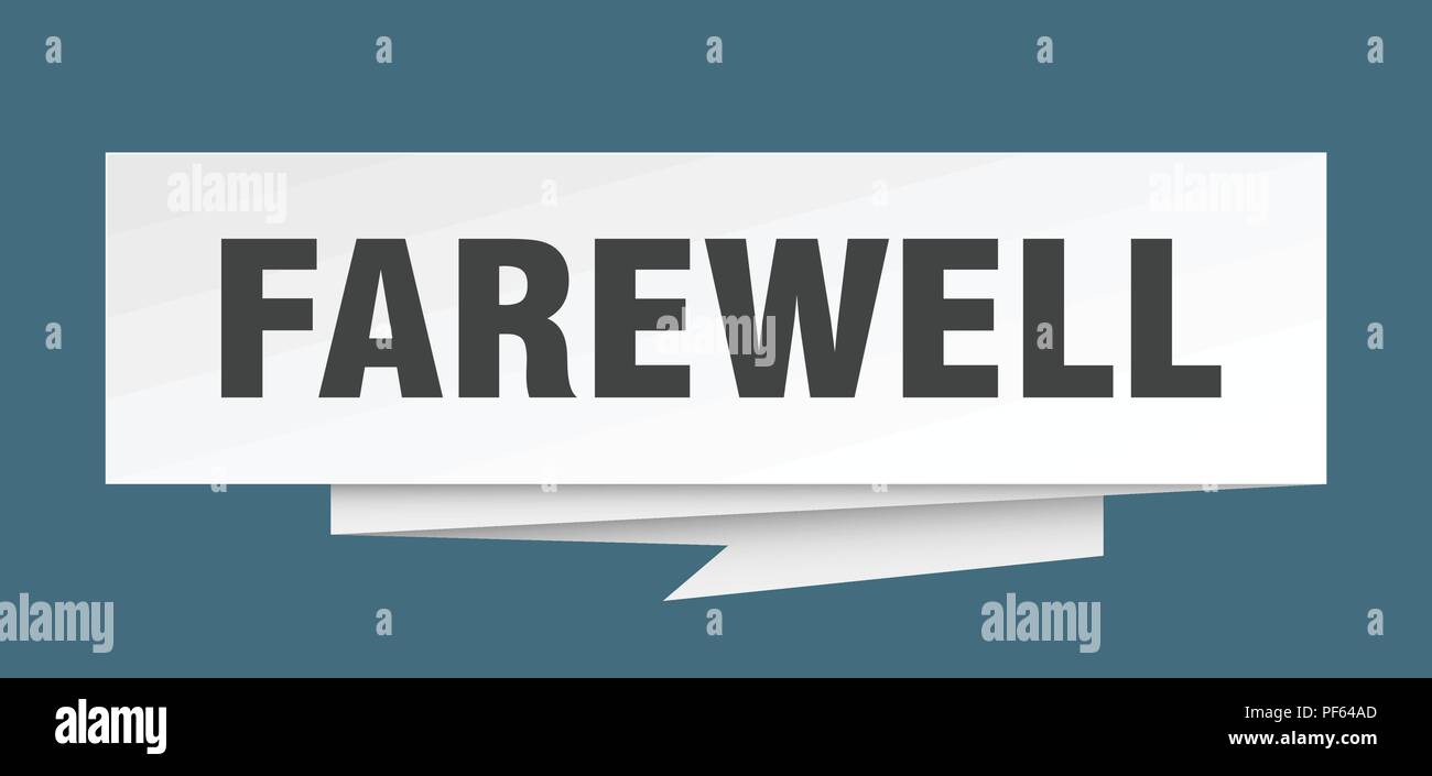 farewell sign. farewell paper origami speech bubble. farewell tag ...