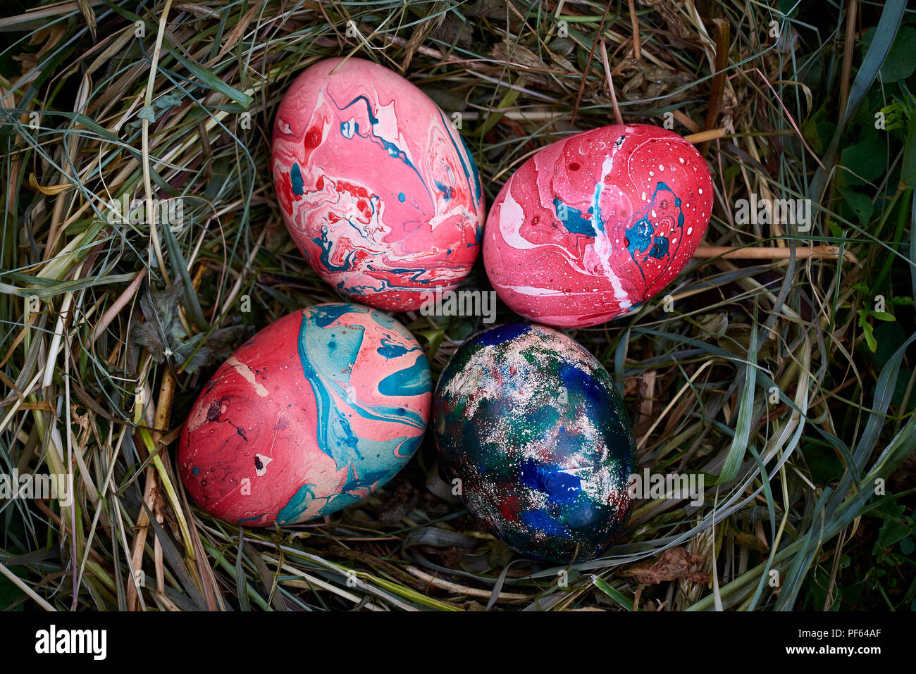 Marmorate Easter eggs Stock Photo - Alamy