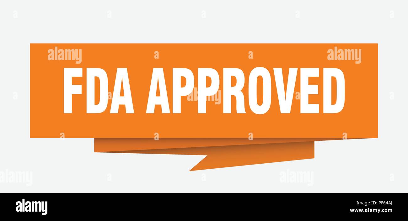 fda approved sign. fda approved paper origami speech bubble. fda ...