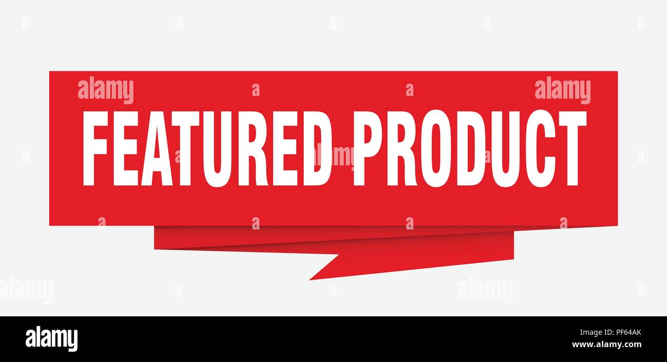 featured product sign. featured product paper origami speech bubble ...