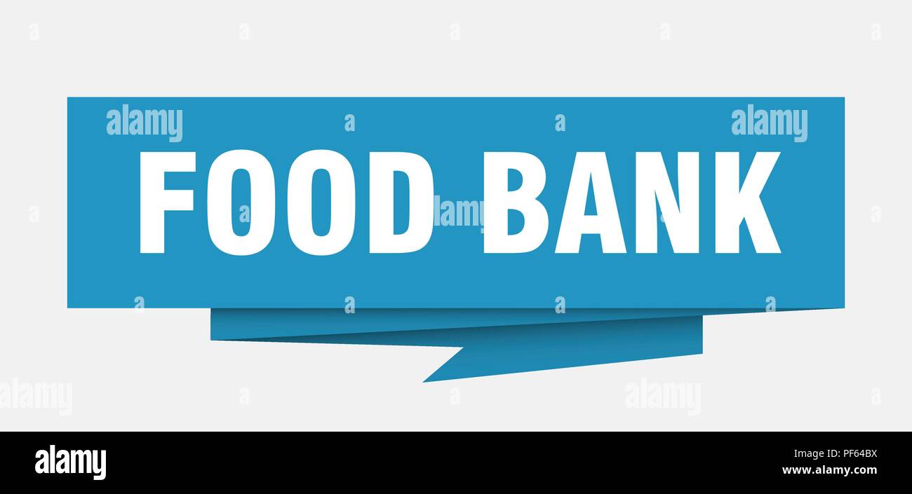 food bank sign. food bank paper origami speech bubble. food bank tag ...