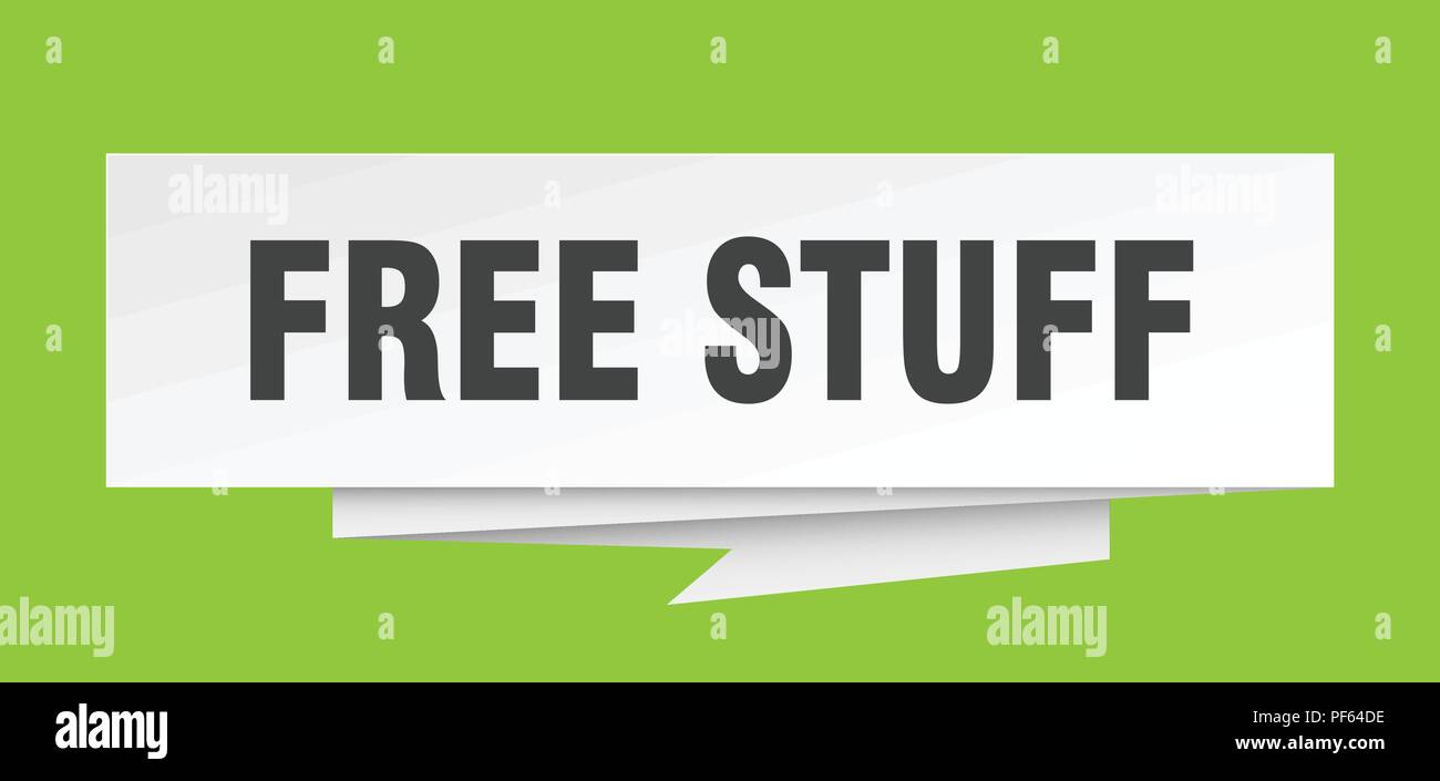 free stuff sign. free stuff paper origami speech bubble. free stuff tag ...