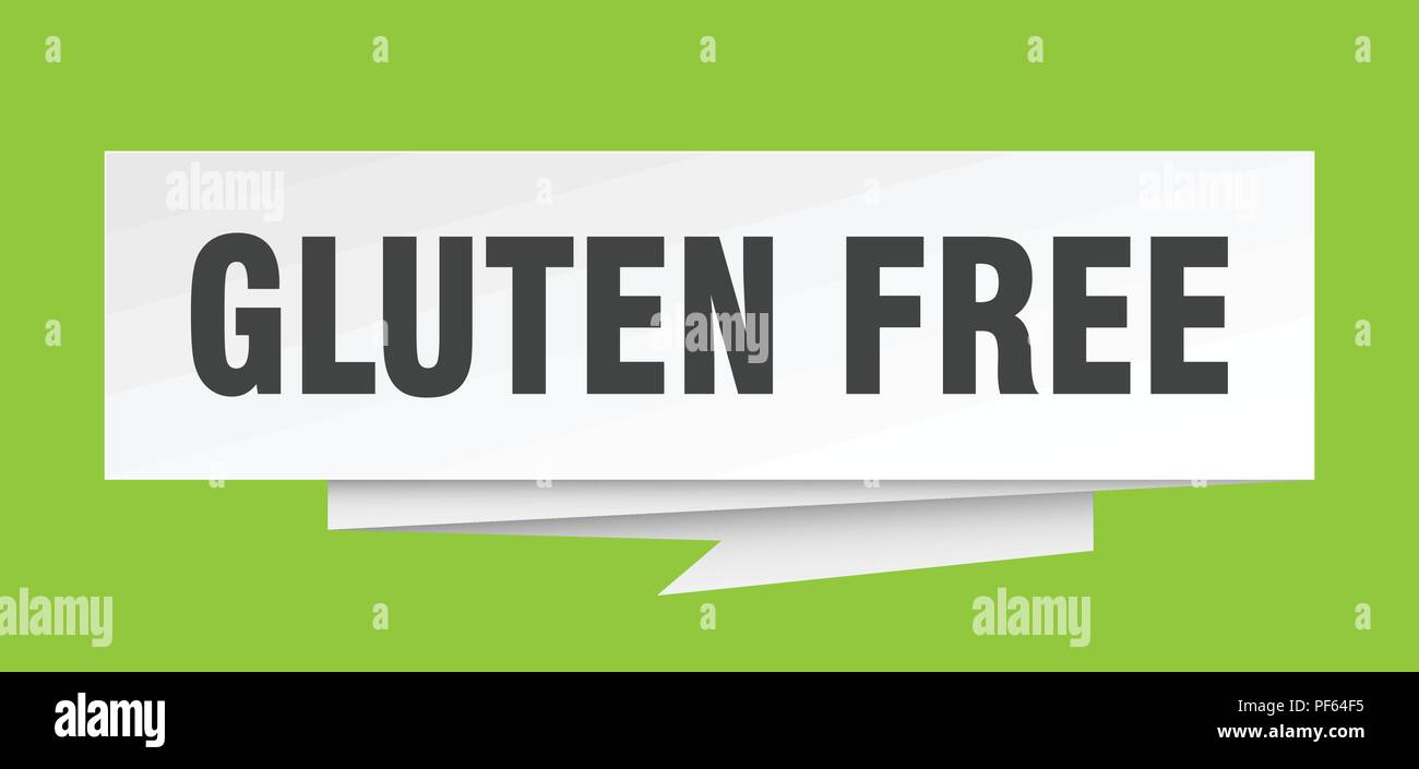 gluten free sign. gluten free paper origami speech bubble. gluten free ...
