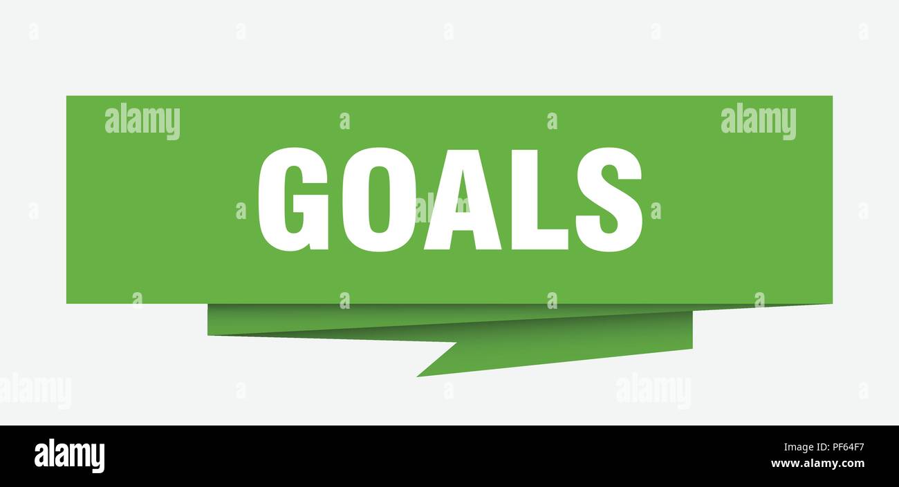 goals sign. goals paper origami speech bubble. goals tag. goals banner ...