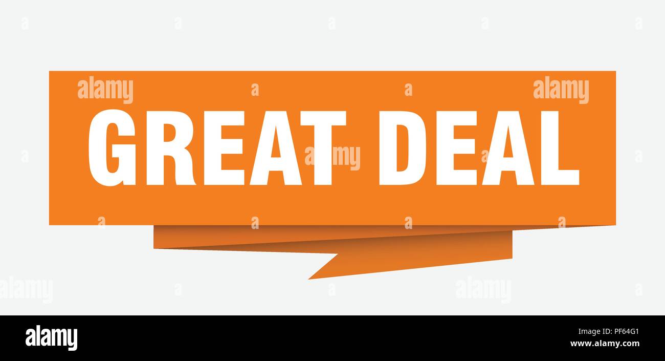 great deal sign. great deal paper origami speech bubble. great deal tag ...