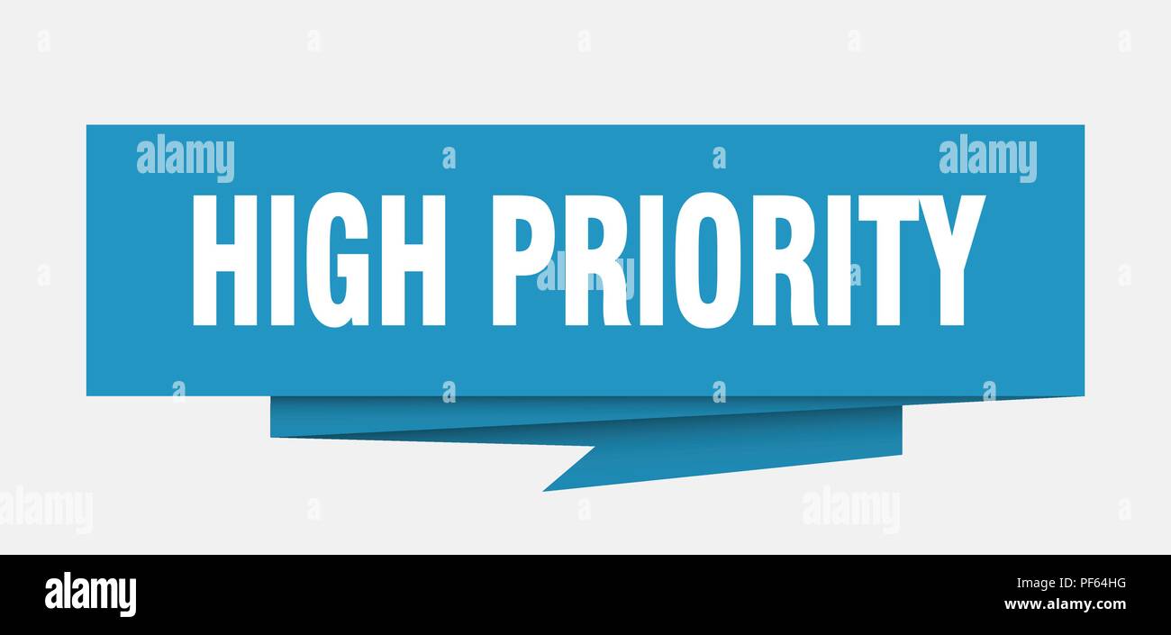 high priority sign. high priority paper origami speech bubble. high ...