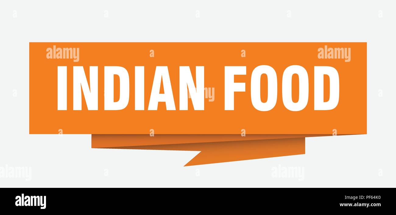 indian food sign. indian food paper origami speech bubble. indian food ...