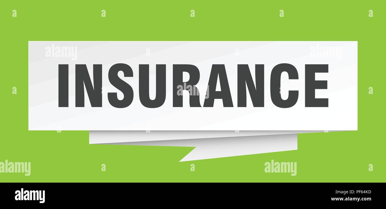 insurance sign. insurance paper origami speech bubble. insurance tag ...