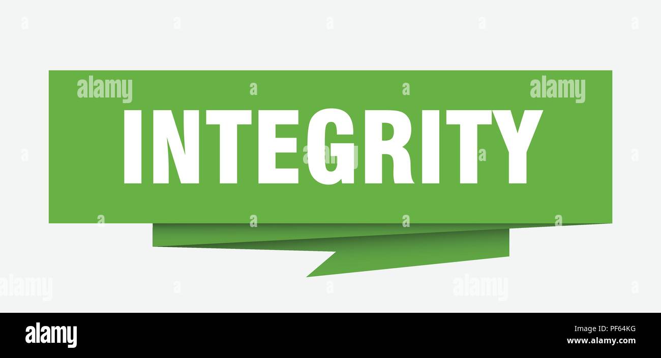 integrity sign. integrity paper origami speech bubble. integrity tag ...