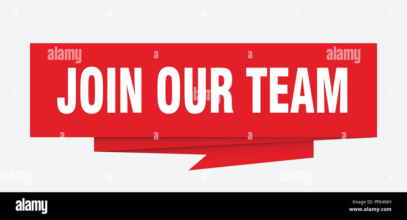 join our team sign. join our team paper origami speech bubble. join our ...