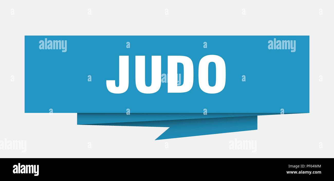 judo sign. judo paper origami speech bubble. judo tag. judo banner ...