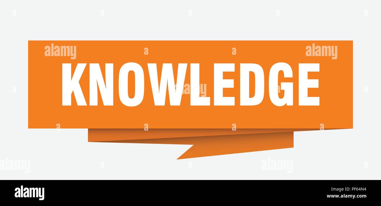 knowledge sign. knowledge paper origami speech bubble. knowledge tag ...