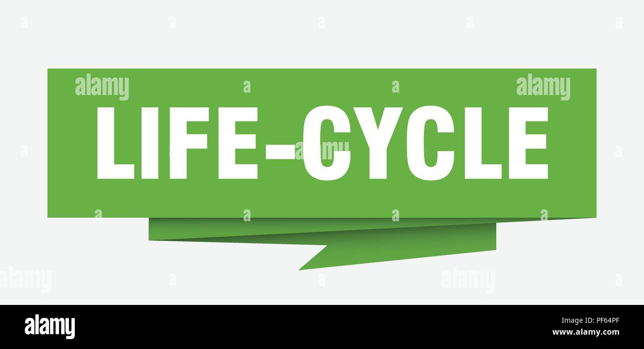 life-cycle sign. life-cycle paper origami speech bubble. life-cycle tag ...