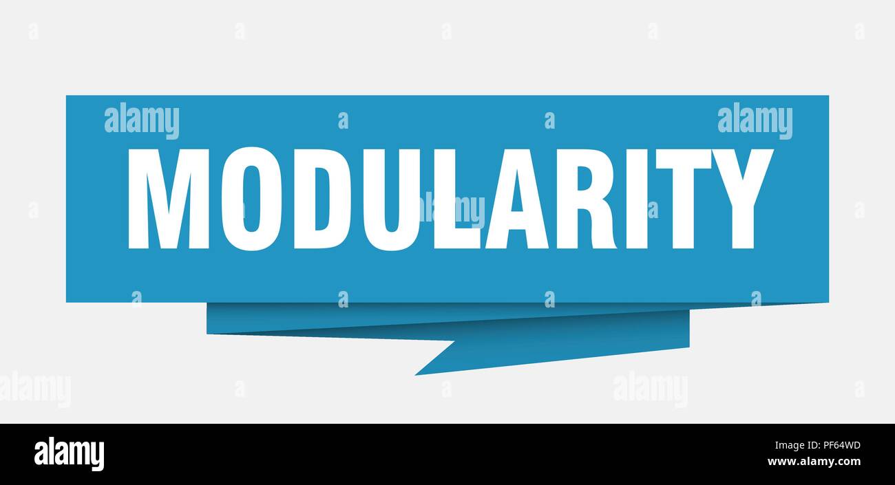 modularity sign. modularity paper origami speech bubble. modularity tag ...