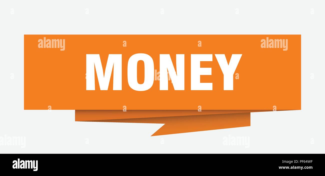 money sign. money paper origami speech bubble. money tag. money banner ...