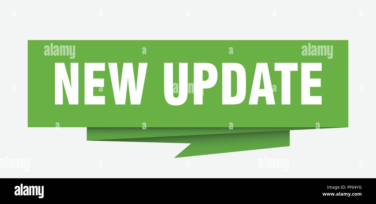 new update sign. new update paper origami speech bubble. new update tag ...