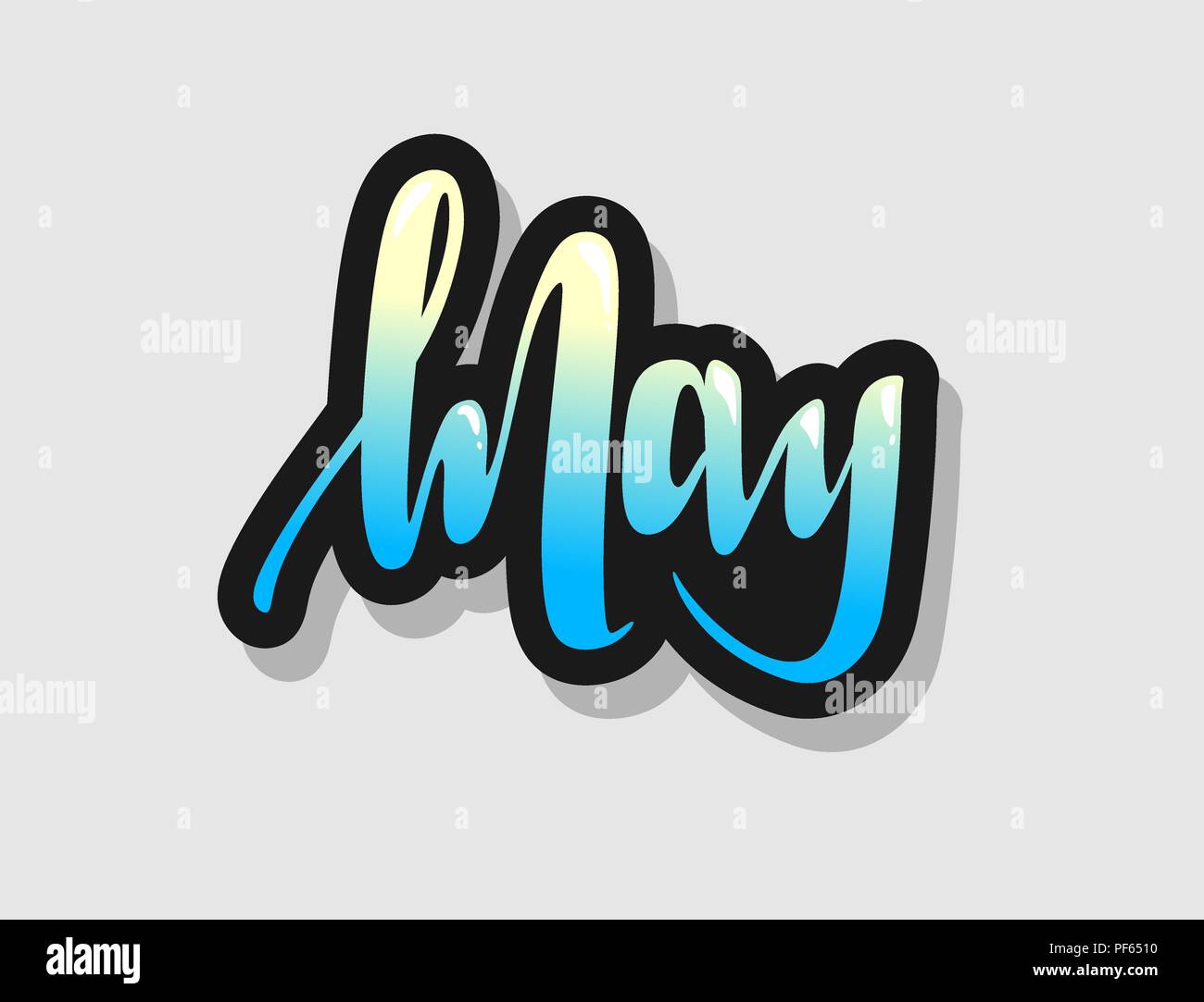 hand lettering may sign new year month logo ombre lettering decorative ...
