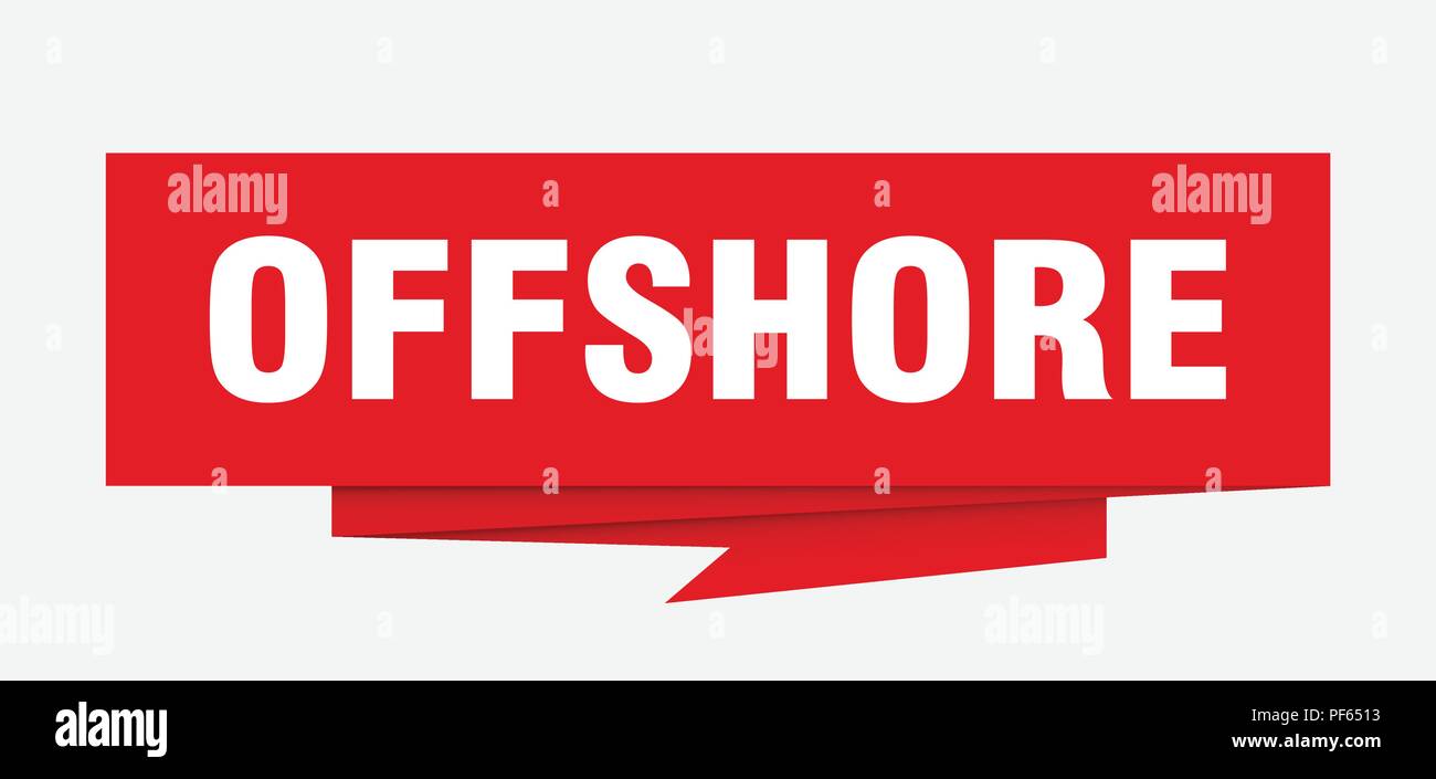 offshore sign. offshore paper origami speech bubble. offshore tag ...
