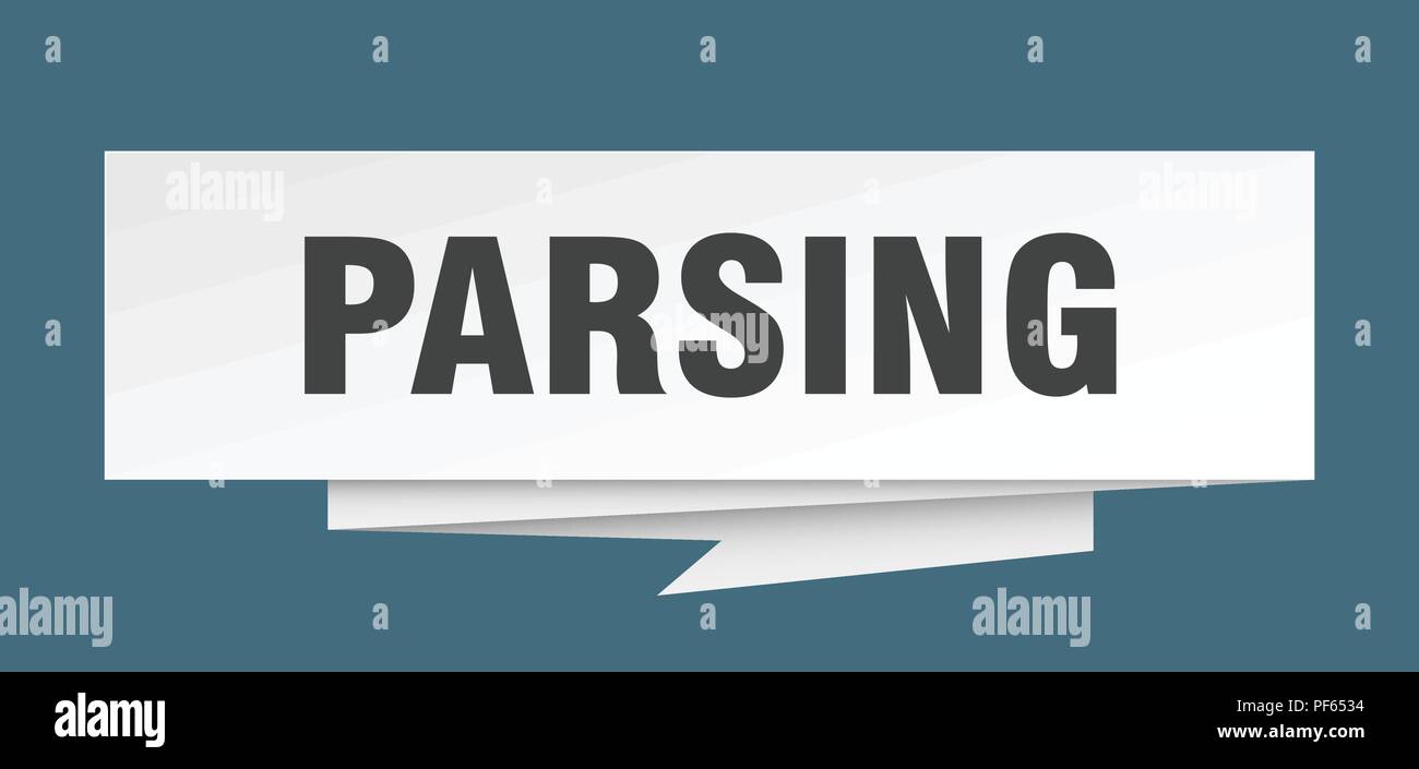 parsing sign. parsing paper origami speech bubble. parsing tag. parsing banner Stock Vector ...