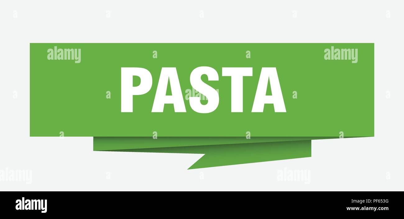 pasta sign. pasta paper origami speech bubble. pasta tag. pasta banner ...
