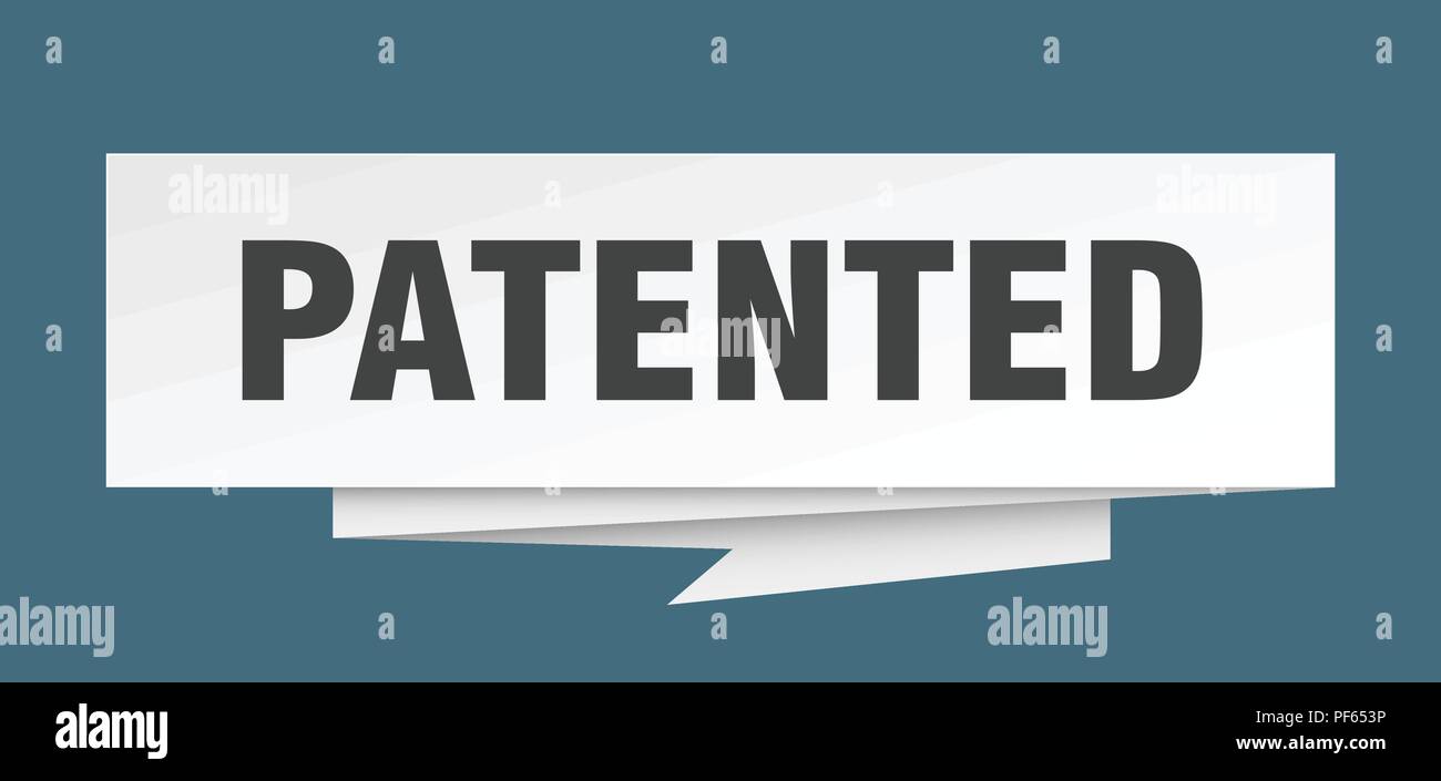 patented sign. patented paper origami speech bubble. patented tag ...