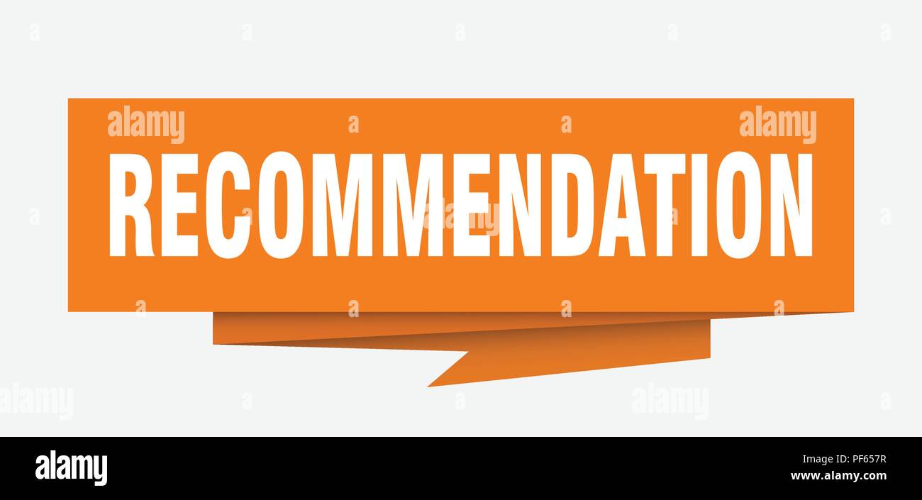 recommendation sign. recommendation paper origami speech bubble ...