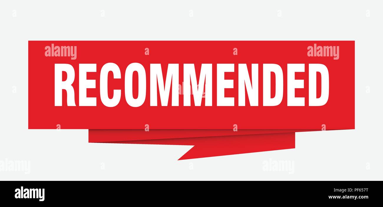 recommended sign. recommended paper origami speech bubble. recommended ...