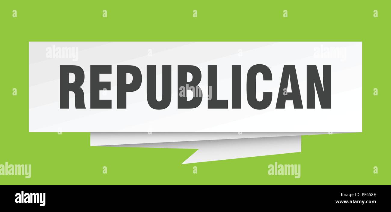 republican sign. republican paper origami speech bubble. republican tag ...