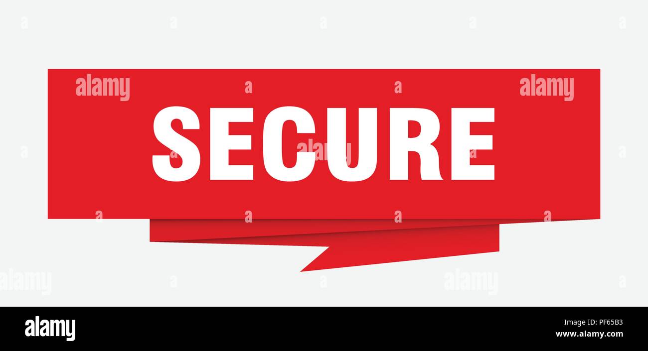 secure sign. secure paper origami speech bubble. secure tag. secure ...