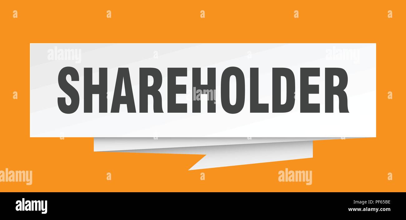 shareholder sign. shareholder paper origami speech bubble. shareholder ...