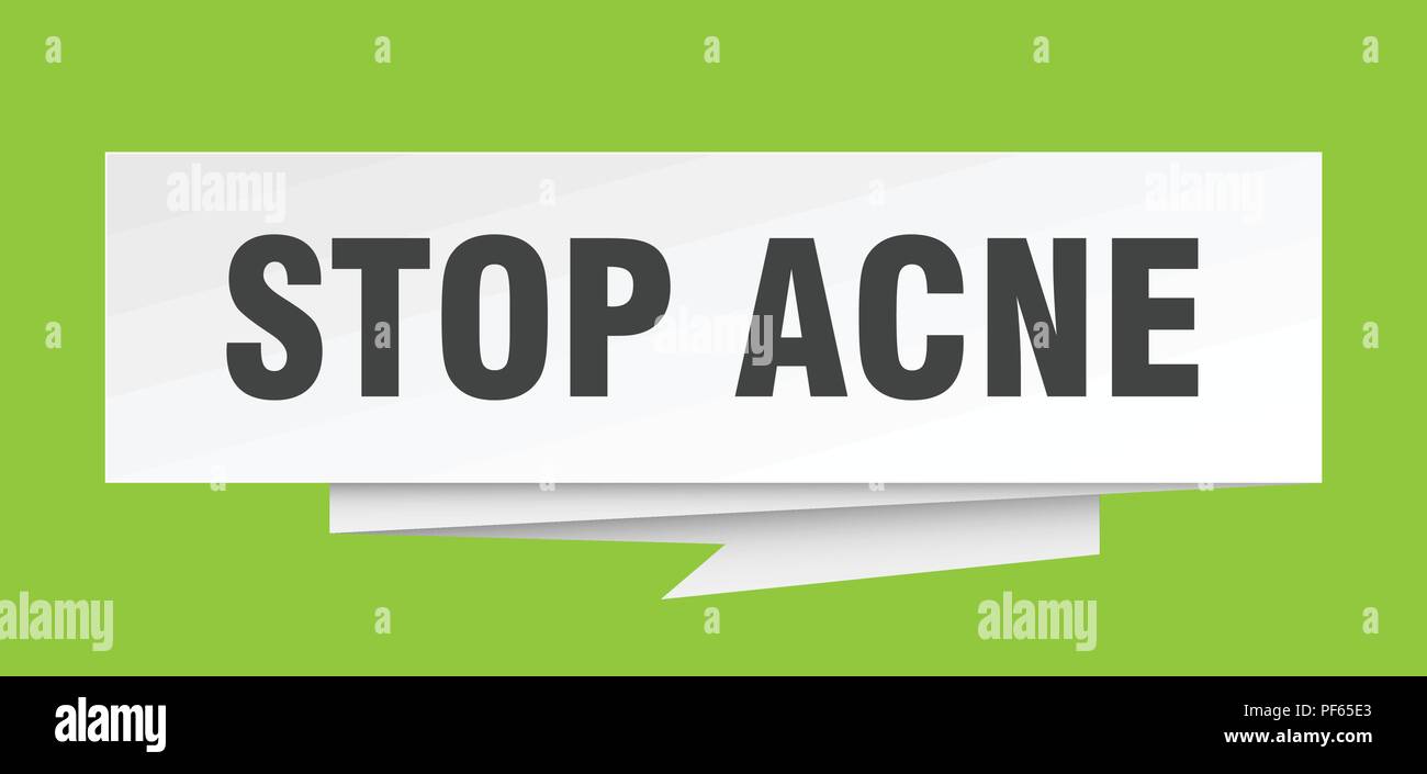 stop acne sign. stop acne paper origami speech bubble. stop acne tag ...