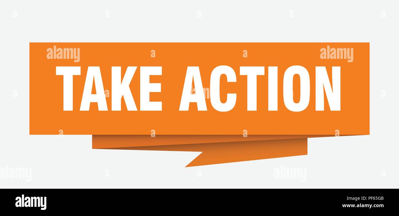 take action sign. take action paper origami speech bubble. take action ...