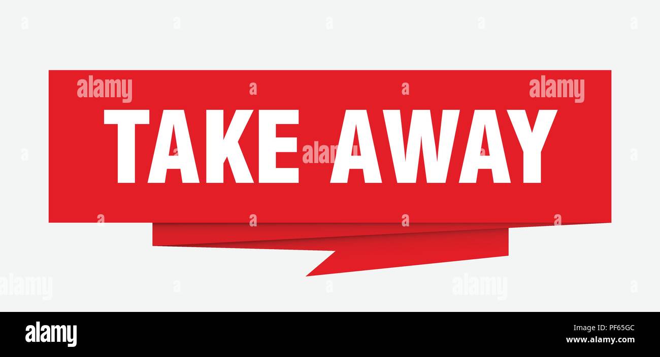 take away sign. take away paper origami speech bubble. take away tag ...
