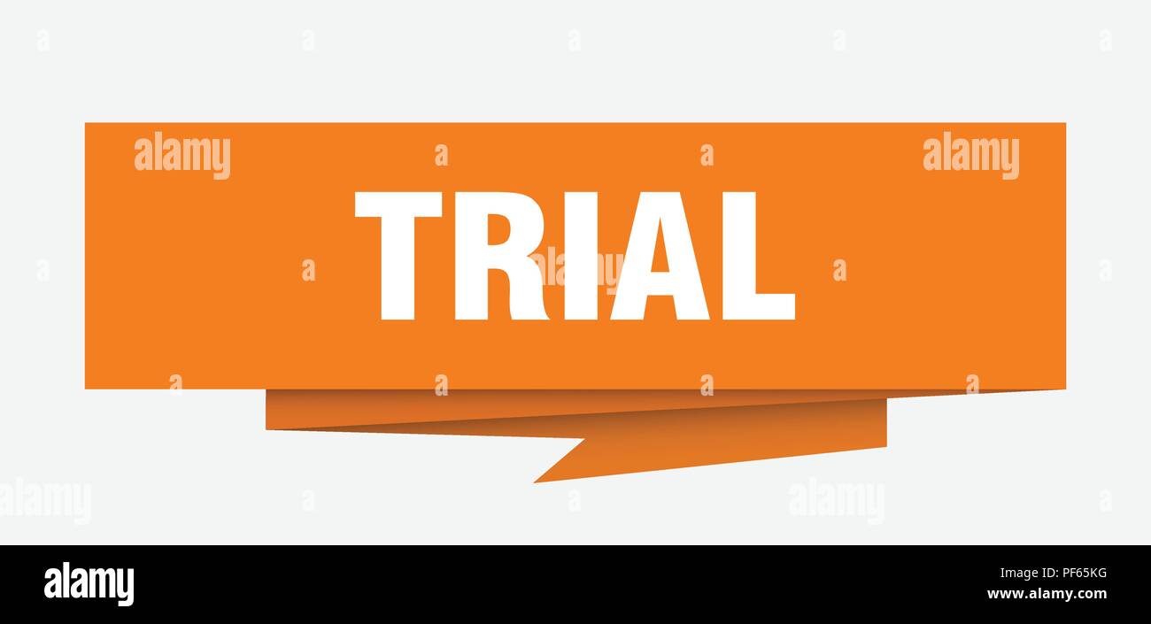 trial sign. trial paper origami speech bubble. trial tag. trial banner ...