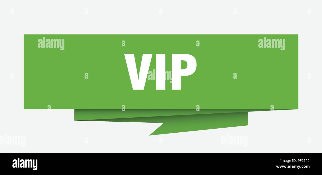 vip sign. vip paper origami speech bubble. vip tag. vip banner Stock ...