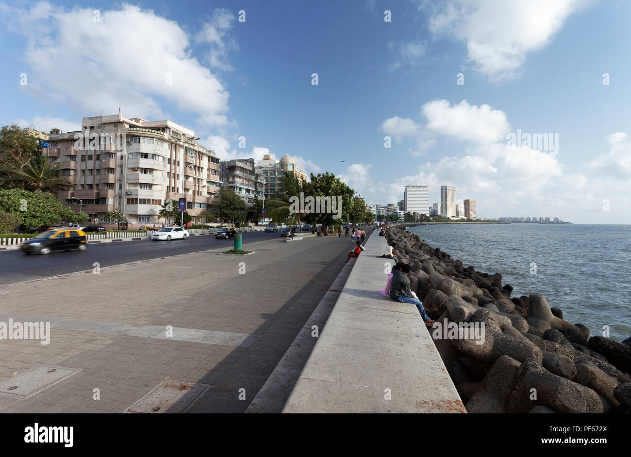 View of Nariman Point skyline from Marine Drive, Mumbai, Maharashtra ...