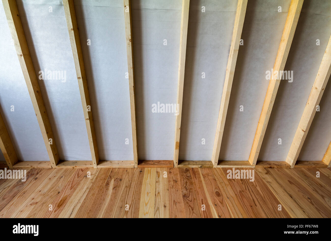 Close-up detail of empty room under construction and renovation with ...