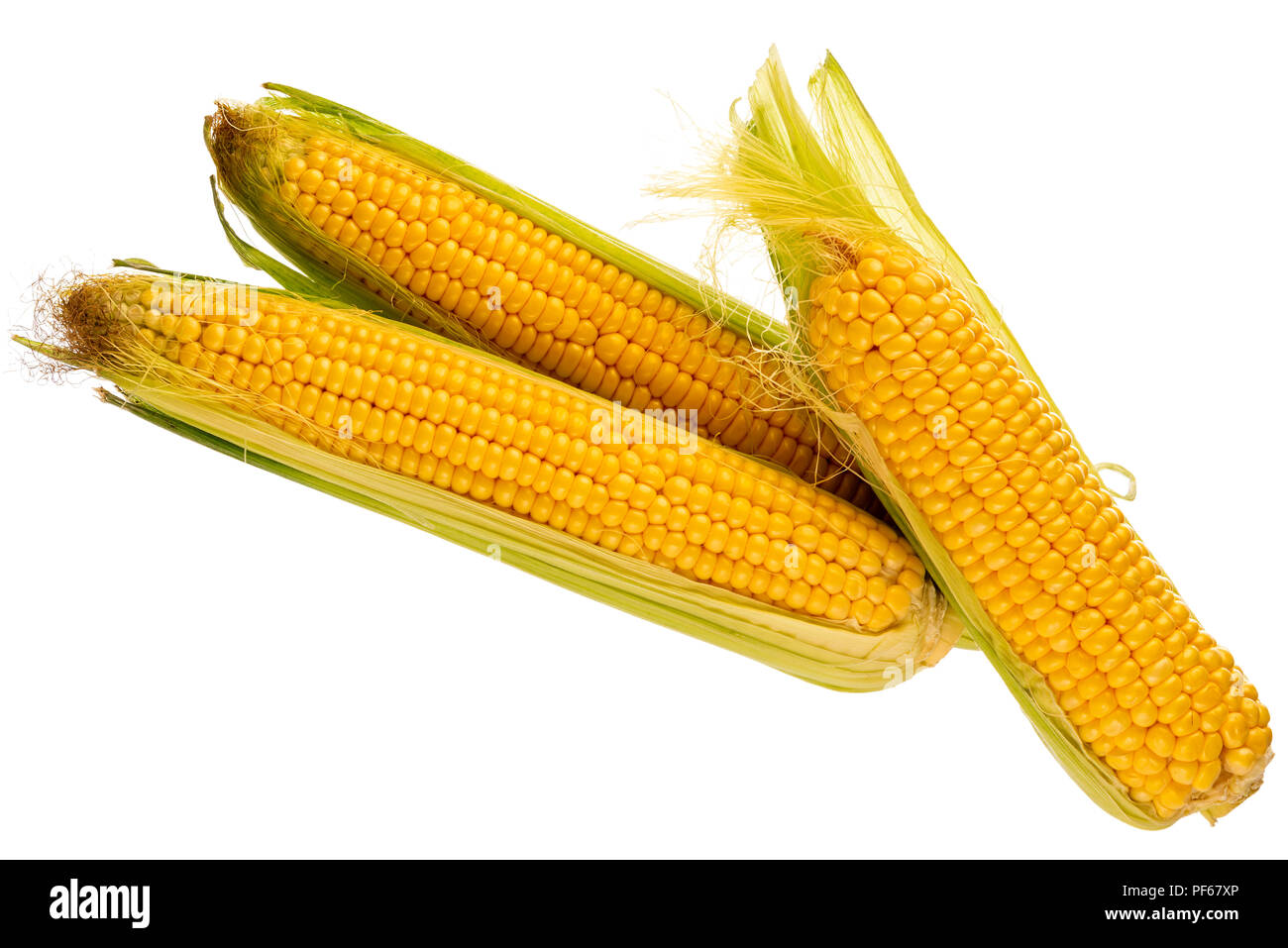 three fresh cobs of corn Stock Photo - Alamy