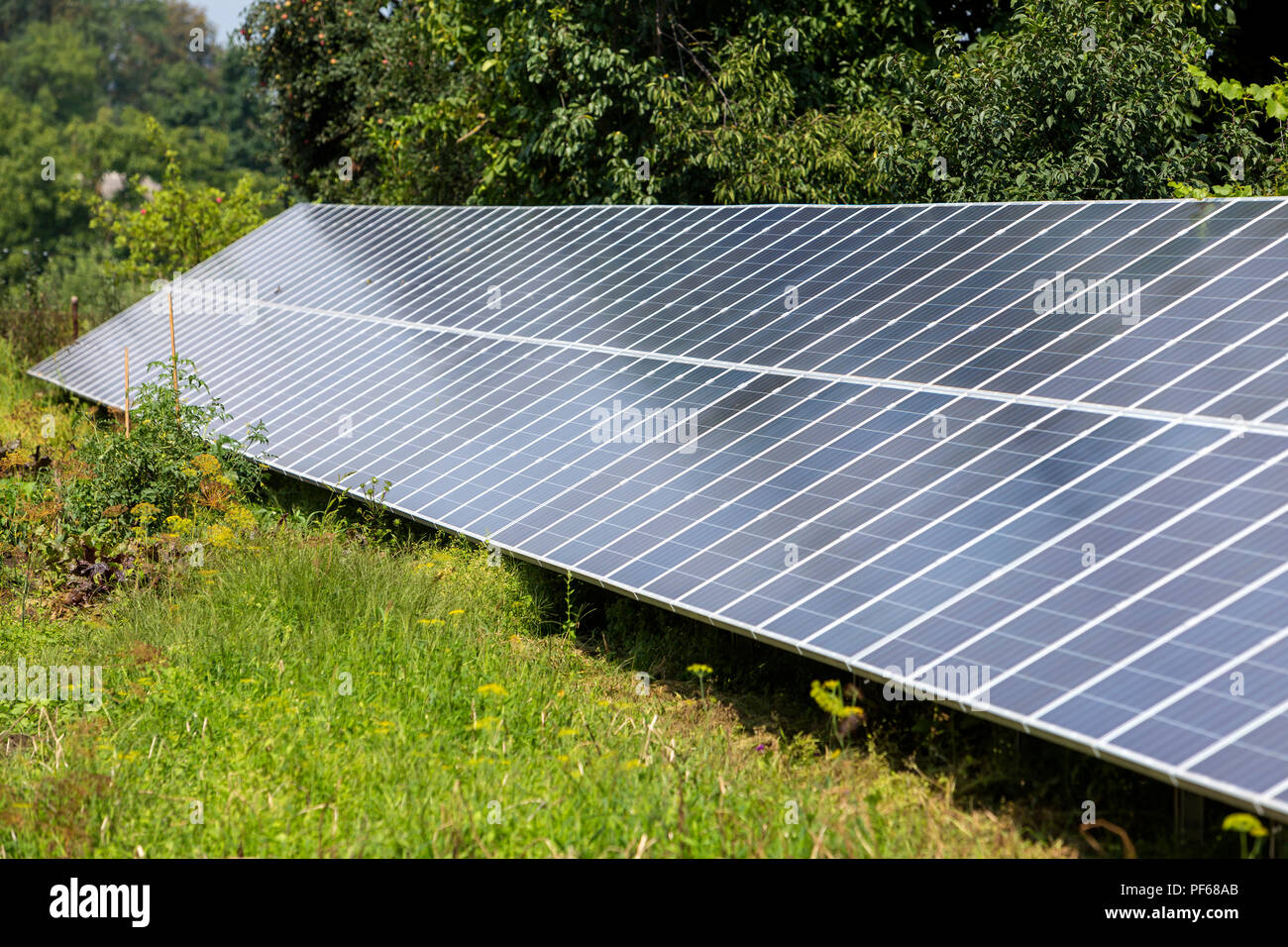 Modern saving efficient stand -alone blue shiny solar photo voltaic ...