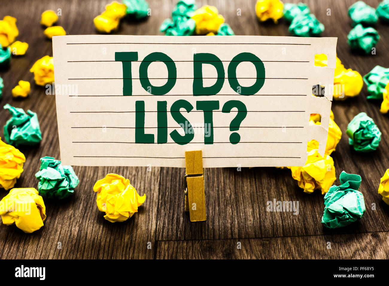 Text sign showing To Do List question. Conceptual photo Series of task ...