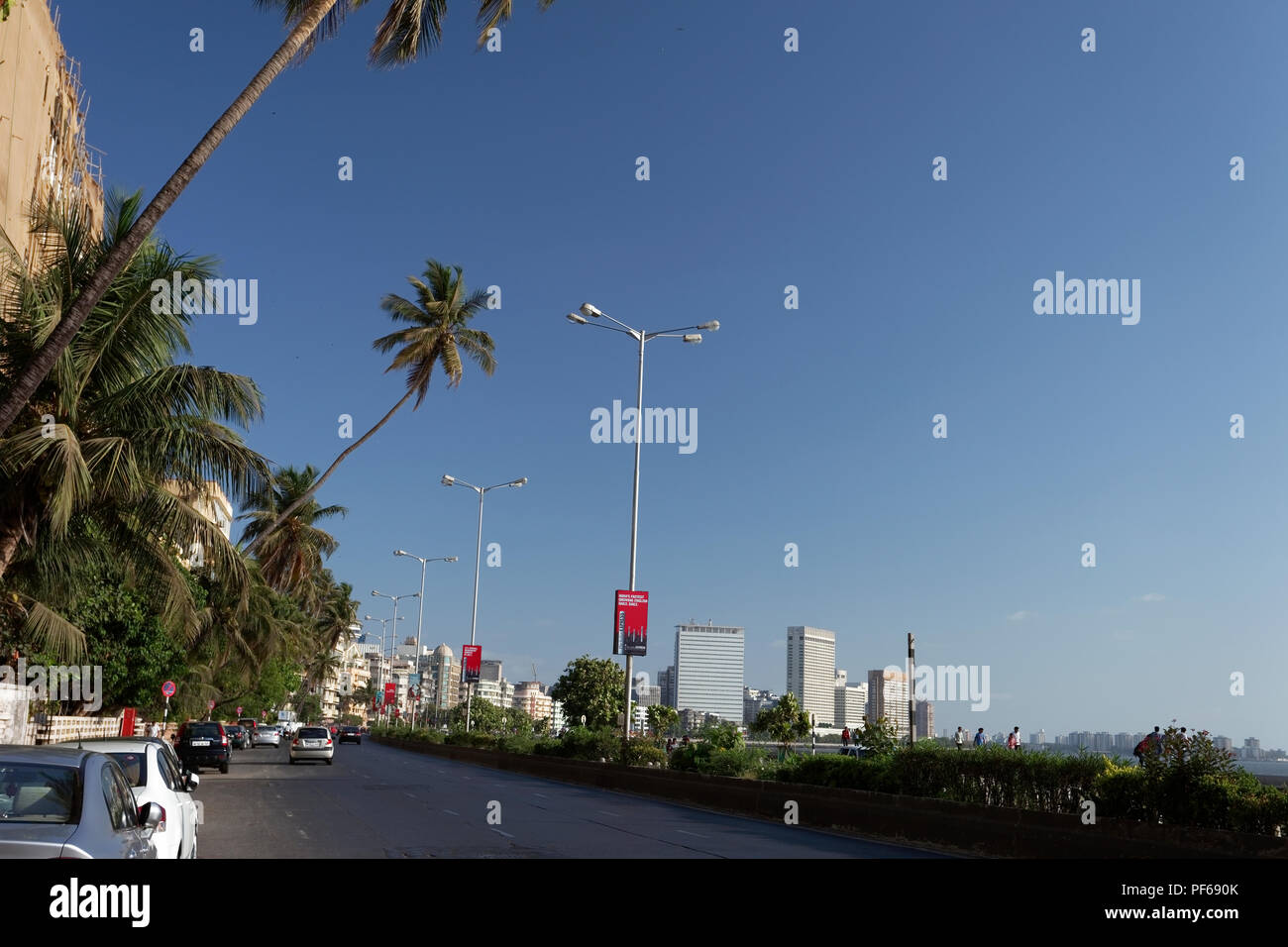 View of Nariman Point skyline from Marine Drive, Mumbai, Maharashtra ...