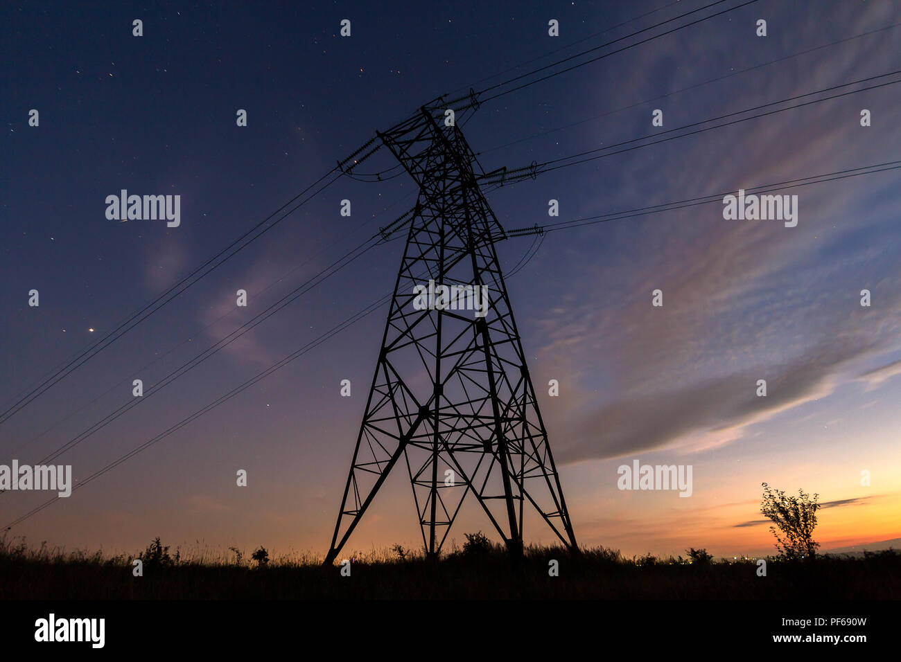 Transmission and long distance distribution of electricity concept ...