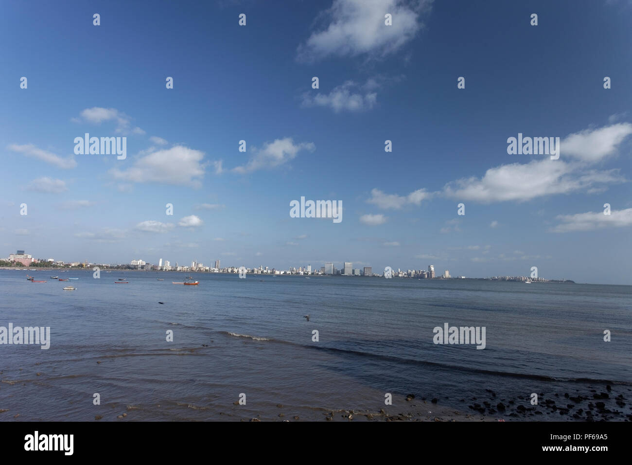 View of Nariman Point skyline from Marine Drive, Mumbai, Maharashtra ...