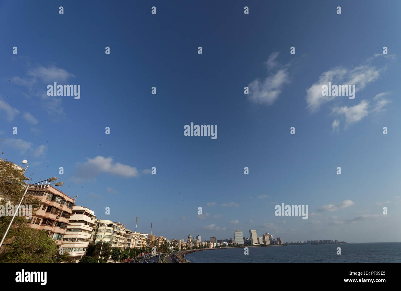 View of Nariman Point skyline from Marine Drive, Mumbai, Maharashtra ...