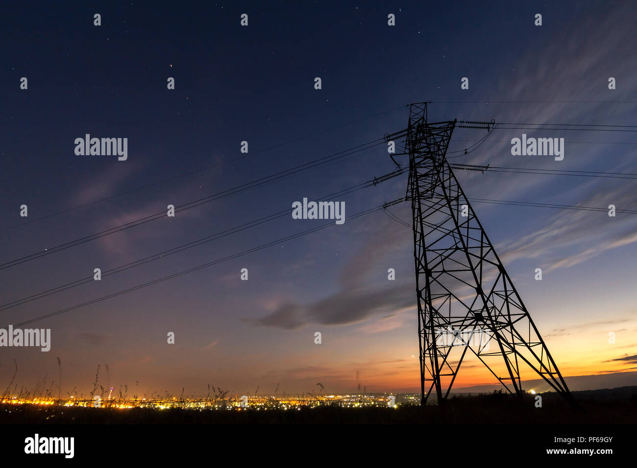 Transmission and long distance distribution of electricity concept ...