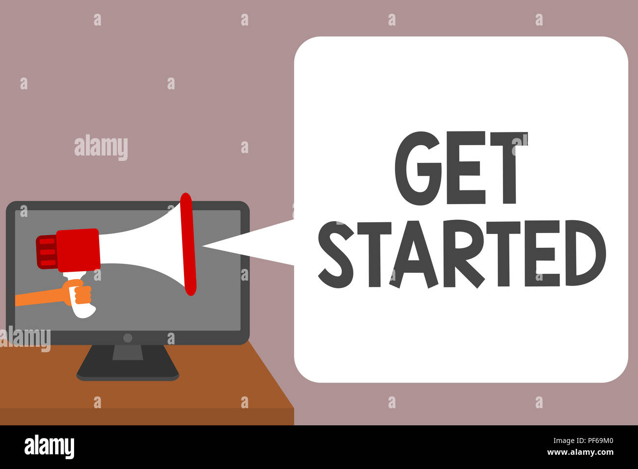 Word writing text Get Started. Business concept for asking someone to begin task endeavour or ...