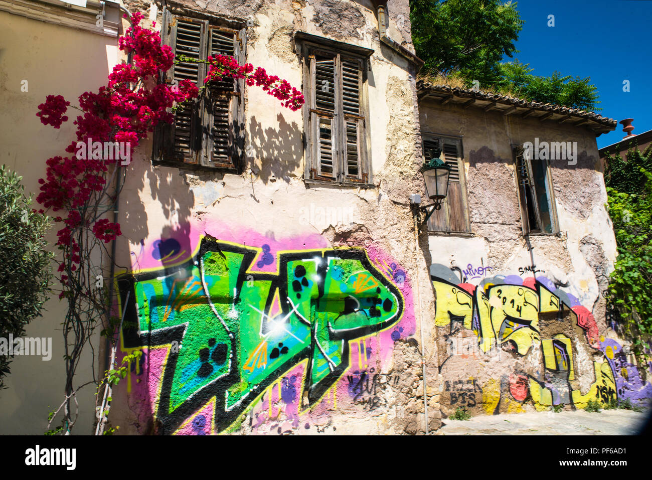 Colorful graffiti in Athens, Greece Stock Photo - Alamy