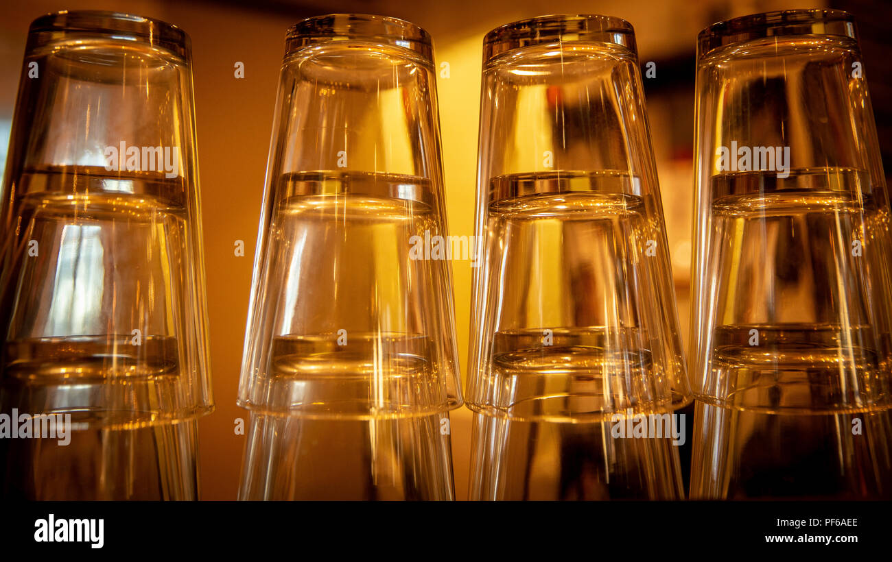 Stack of Pint Glasses Stock Photo - Alamy