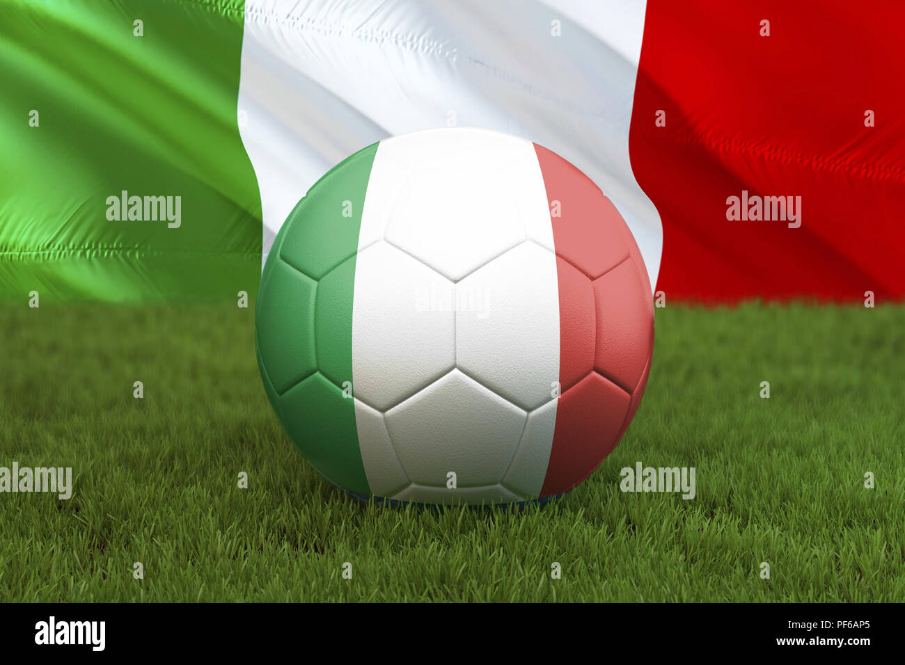 Italy football team ball on big stadium background. Italy Team ...